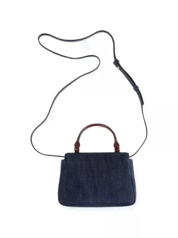Tory Burch Charlie Denim Chain Wallet - Blue