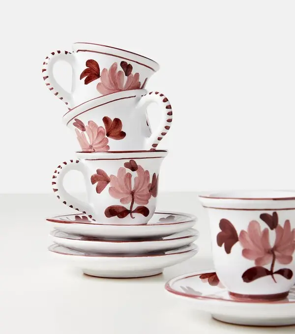CABANA Blossom Set Of 2 Espresso Cups And Saucers