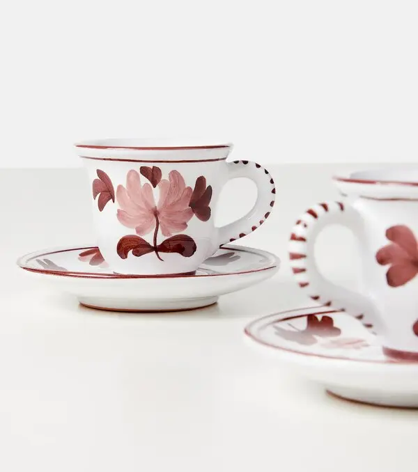 CABANA Blossom Set Of 2 Espresso Cups And Saucers