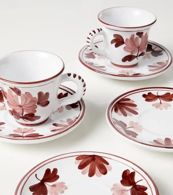CABANA Blossom Set Of 2 Espresso Cups And Saucers