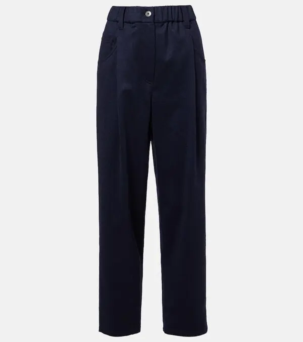 Brunello Cucinelli Monili Wool Straight Pants
