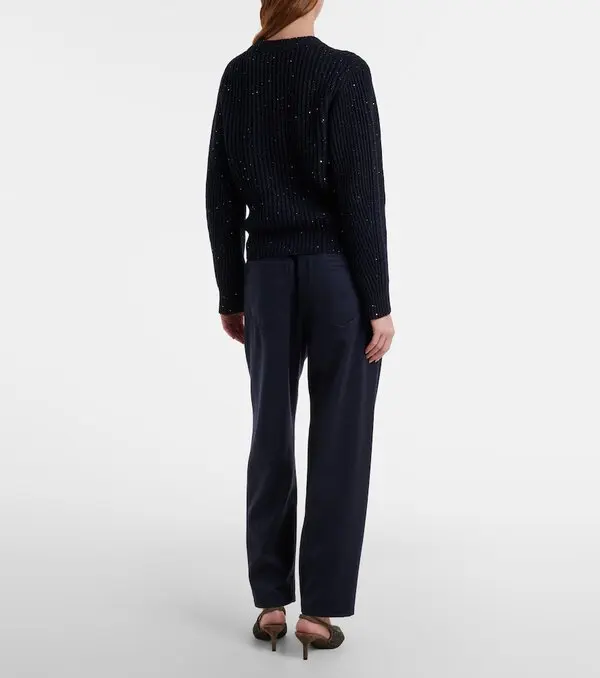 Brunello Cucinelli Monili Wool Straight Pants