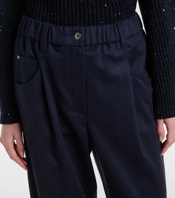 Brunello Cucinelli Monili Wool Straight Pants