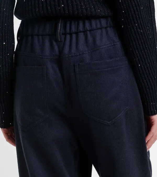 Brunello Cucinelli Monili Wool Straight Pants