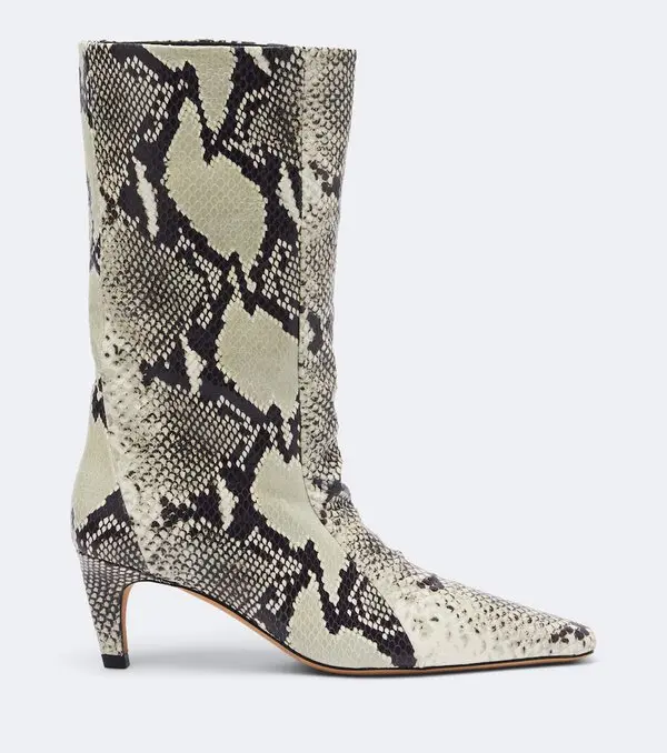 JUDE Cave Snake-effect Leather Ankle Boots