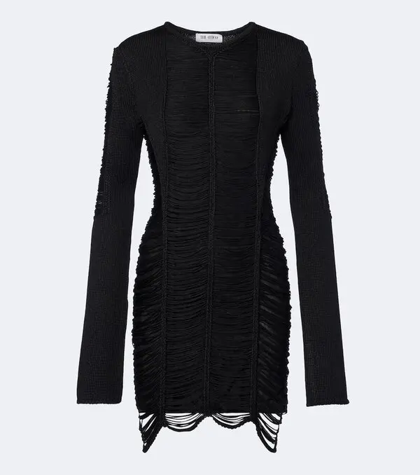 Attico Fringed Minidress - Black
