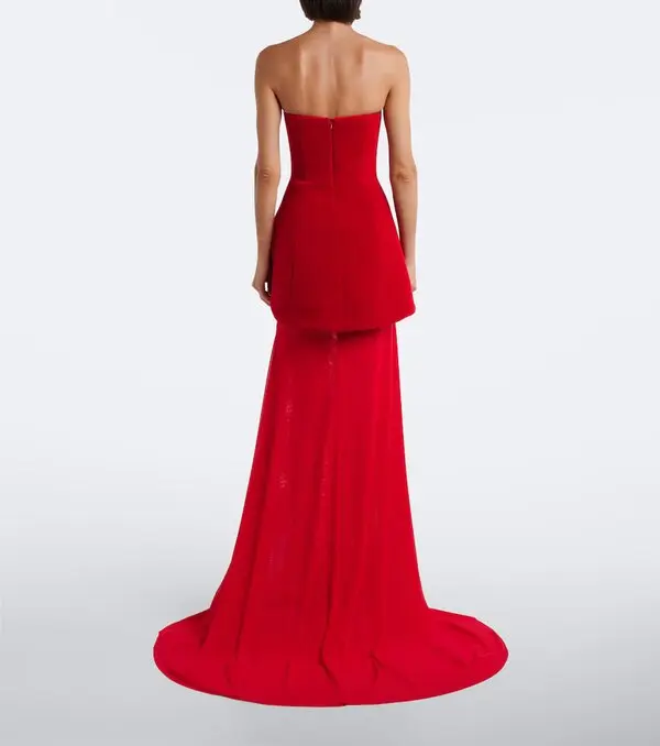 David Koma Peplum Strapless Gown