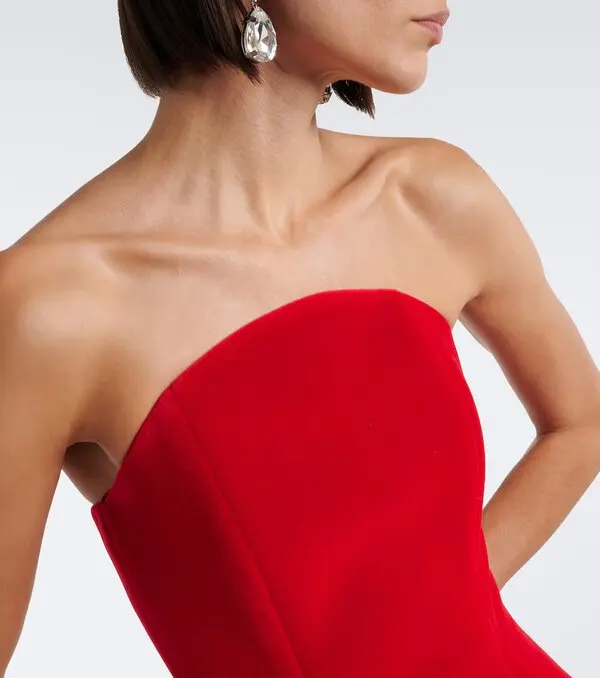 David Koma Peplum Strapless Gown