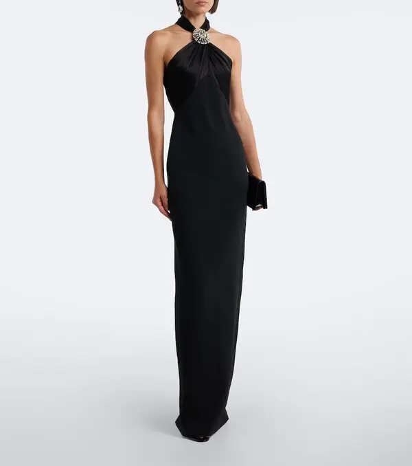 David Koma Embellished Halterneck Gown