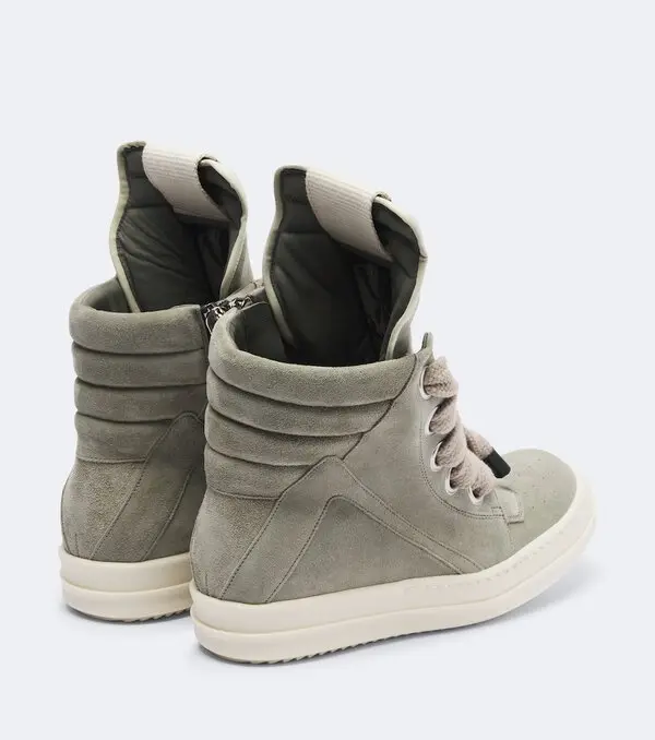 Rick Owens Geobasket Suede High-top Sneakers - Grey