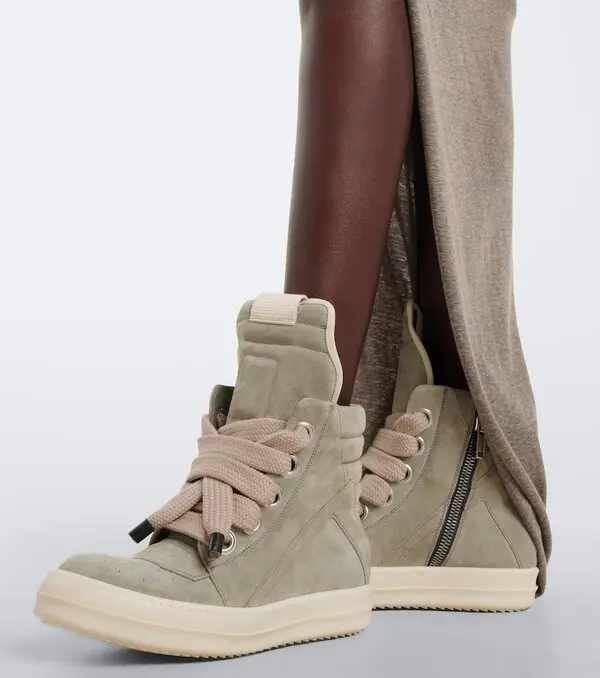 Rick Owens Geobasket Suede High-top Sneakers - Grey