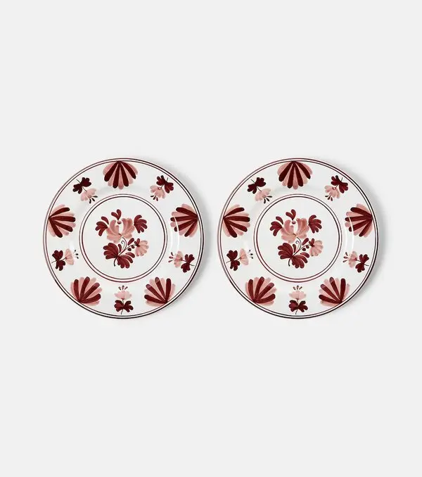 CABANA Blossom Set Of 2 Ceramic Dinner Plates