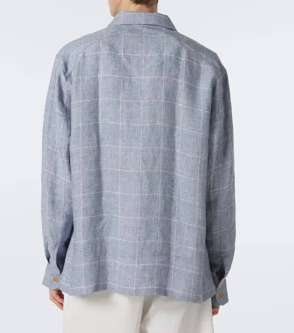 Ralph Lauren Purple Label Checked Linen Jacket