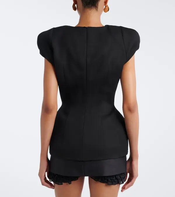 Magda Butrym Padded Silk And Cashmere Top