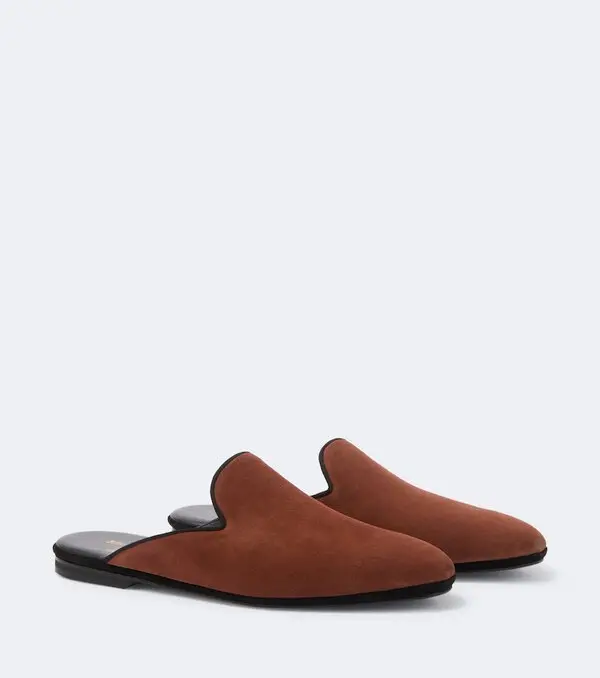 Rubinacci Suede Slippers - Brown