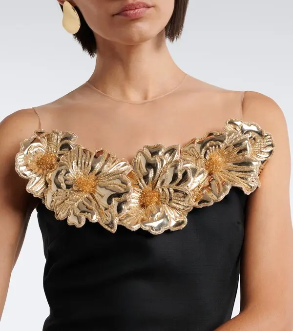 David Koma Embellished Floral-applique Mini Dress