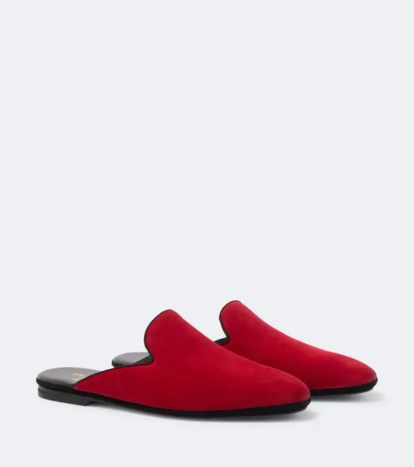 Rubinacci Suede Slippers - Red