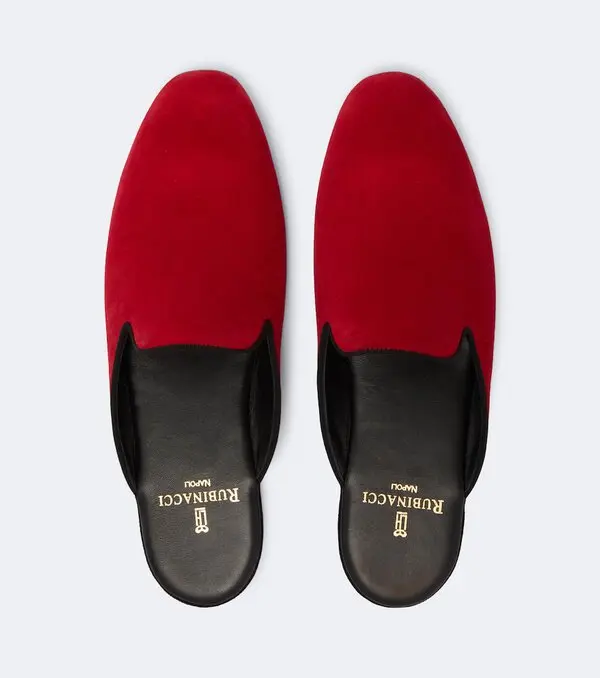 Rubinacci Suede Slippers - Red