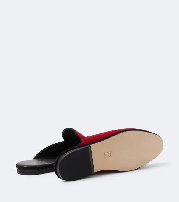 Rubinacci Suede Slippers - Red