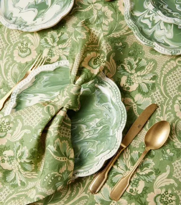 CABANA Marbled Set Of 2 Ceramic Dinner Plates