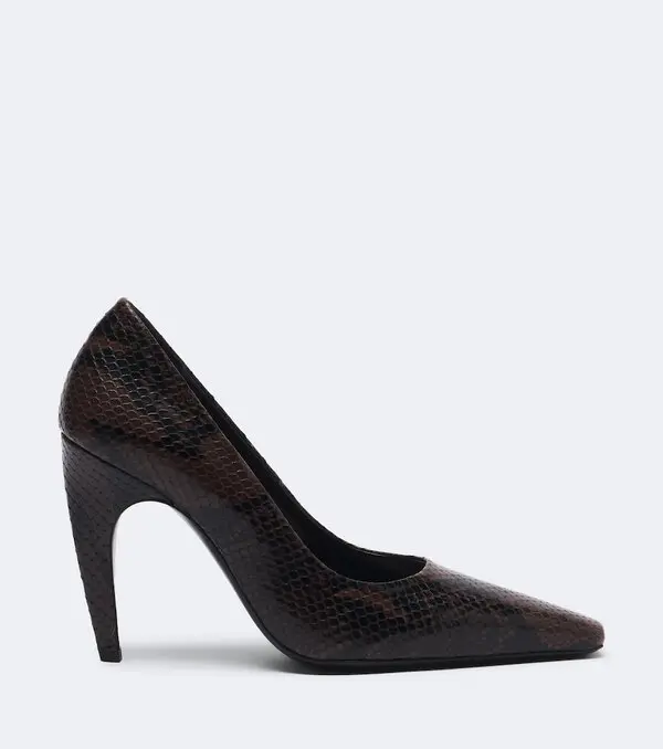 JUDE Fame Snake-effect Leather Pumps