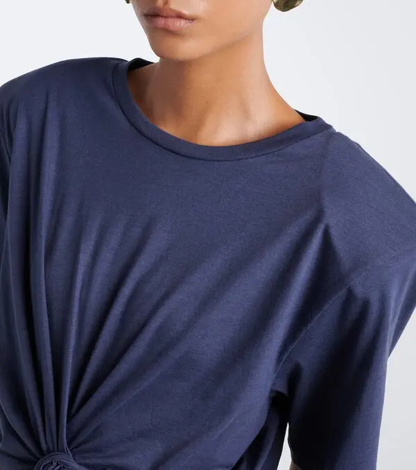 Magda Butrym Cropped Cotton-blend T-shirt With Detachable Shoulder Pads