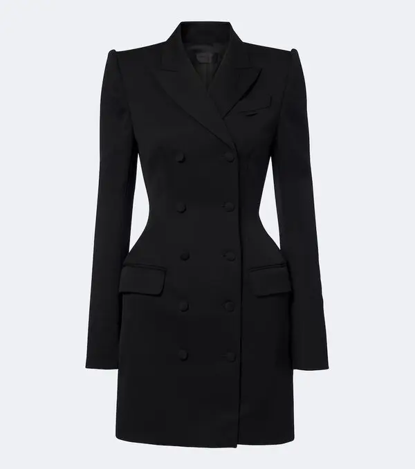 MUGLER Wool Blazer Dress - Black