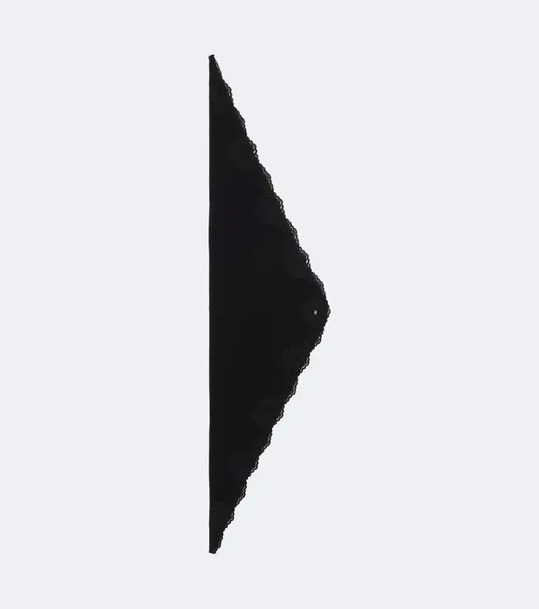 Valentino Garavani Vlogo Cashmere Lace-trimmed Scarf - Black