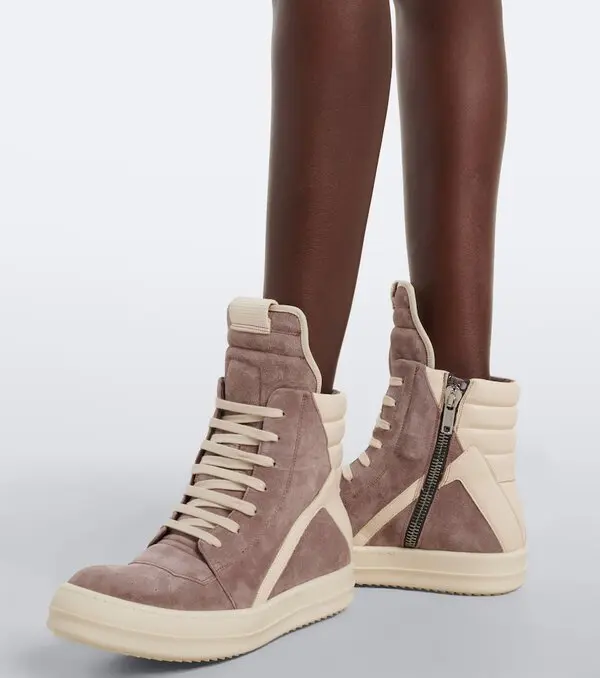 Rick Owens Suede High-top Sneakers - Purple