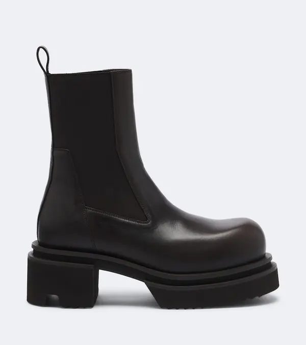 Rick Owens Beatle Leather Platform Chelsea Boots