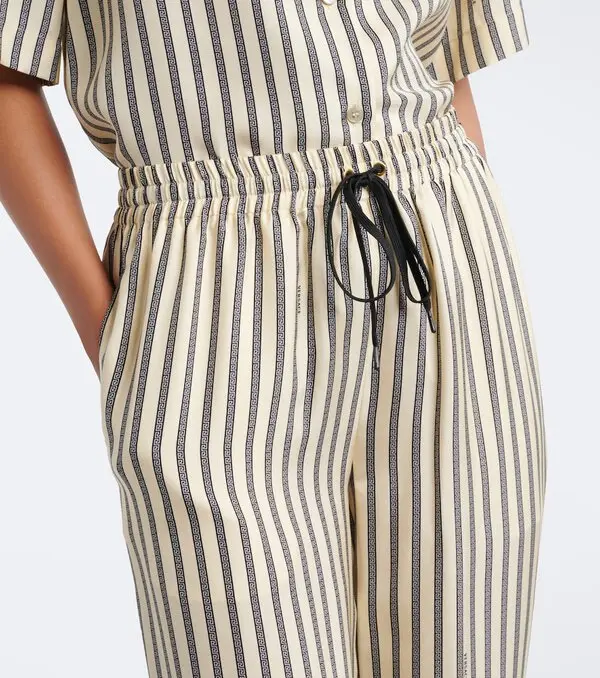 Versace Striped Silk Wide-leg Pants