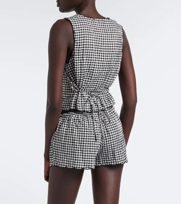 MONTCE Gingham Scalloped Vest
