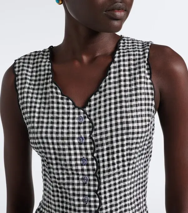 MONTCE Gingham Scalloped Vest