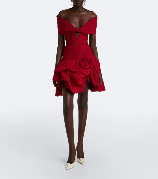 Magda Butrym Floral-applique Satin Slingback Pumps