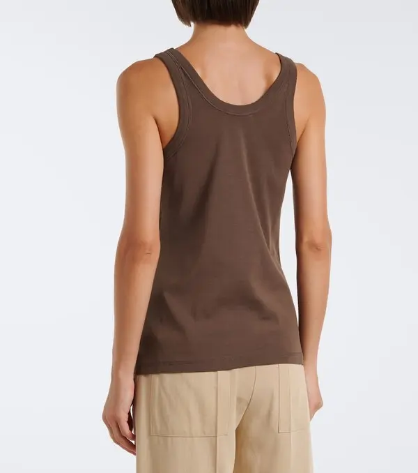 LEMAIRE Ribbed-knit Cotton Tank Top - Brown