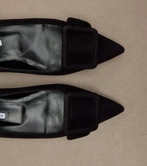 Manolo Blahnik Maysale Suede Ballet Flats