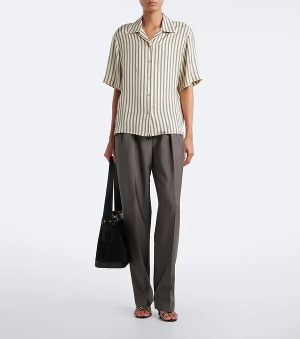 Versace Wool And Mohair Straight Pants