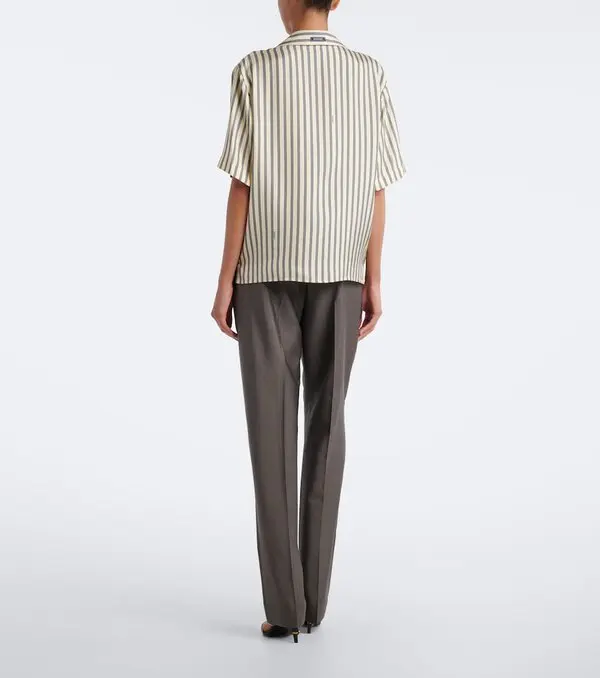 Versace Wool And Mohair Straight Pants
