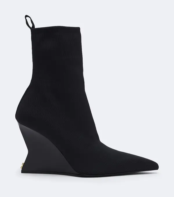 Balmain Knitted Wedge Ankle Boots