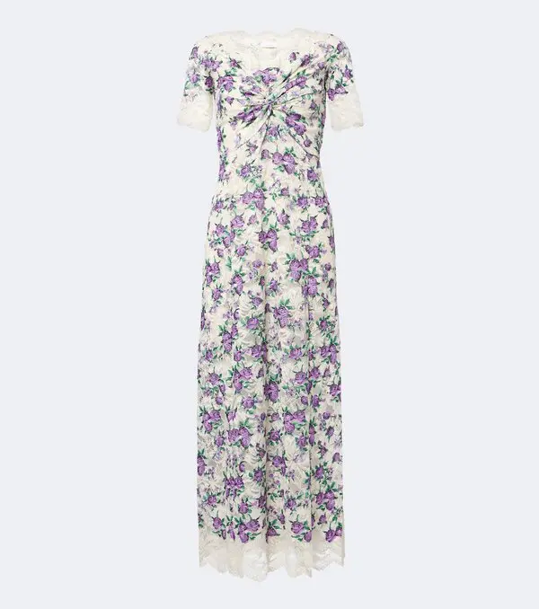 Rabanne Floral Lace Maxi Dress - Multicoloured