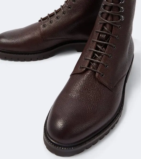 Brunello Cucinelli Leather Lace-up Boots