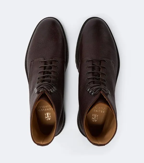 Brunello Cucinelli Leather Lace-up Boots