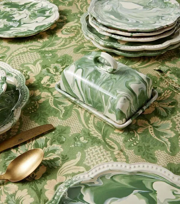 CABANA Marbled Ceramic Butter Dish