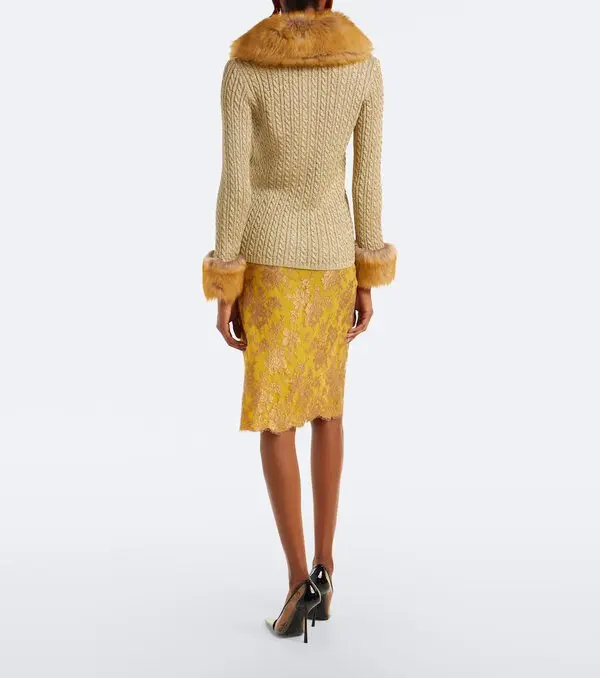Saint Laurent Lace Pencil Skirt