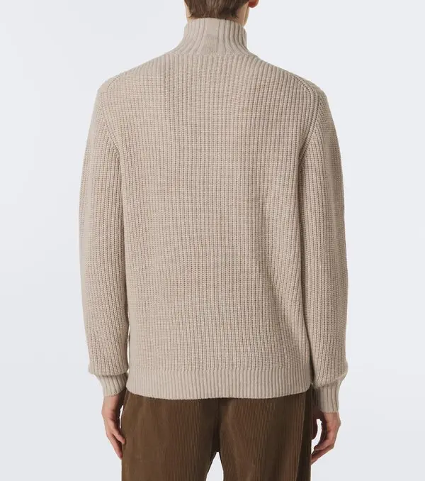 ALLUDE Wool And Cashmere Half-zip Sweater