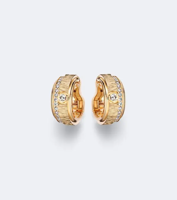 PIAGET Possession Decor Palace 18kt Rose Hoop Earrings With Diamonds - Gold