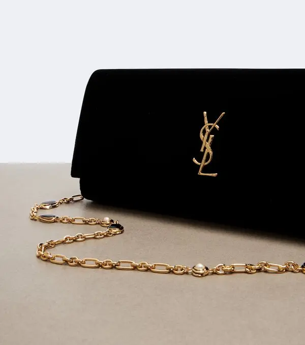 Saint Laurent Cassandre Velvet Clutch