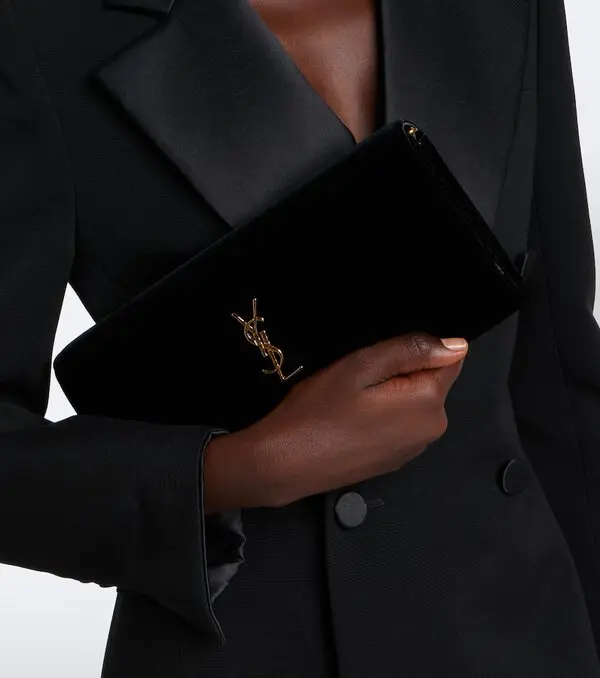 Saint Laurent Cassandre Velvet Clutch