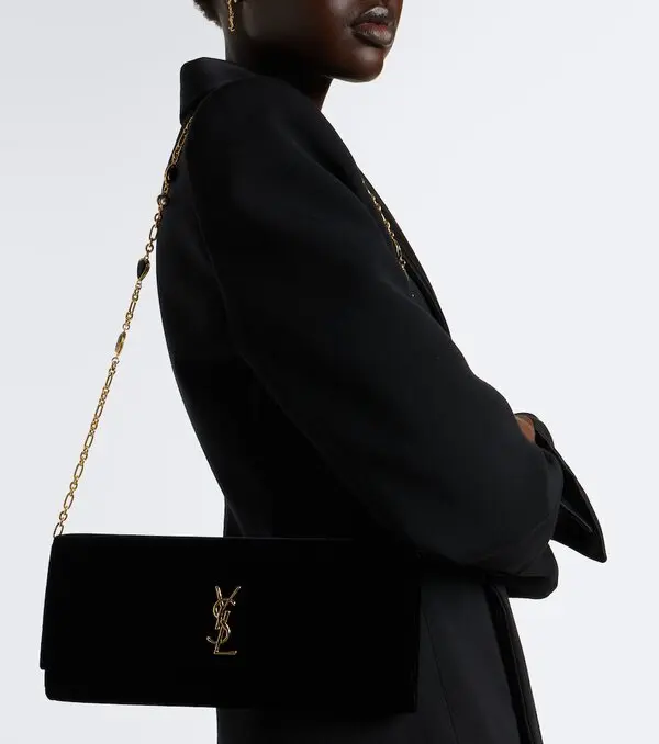 Saint Laurent Cassandre Velvet Clutch