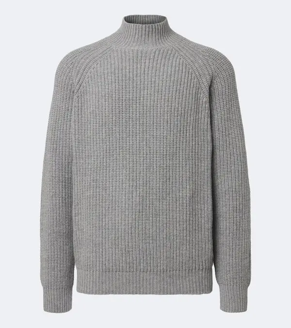ALLUDE Wool And Cashmere Turtleneck Sweater - Grey